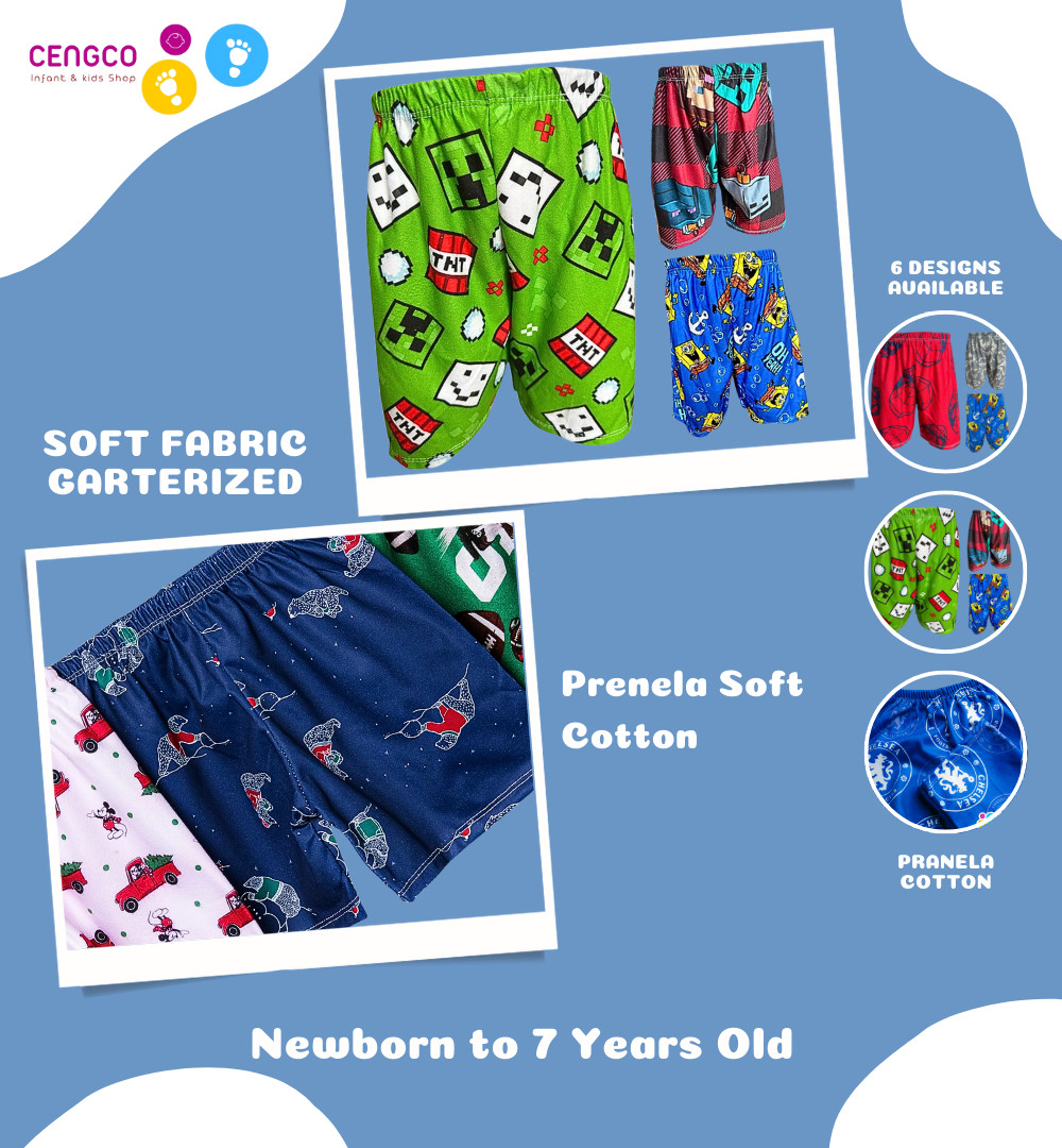 3 Pcs Short For Baby Boys Newborn to Toddler Printed Cute Character ...