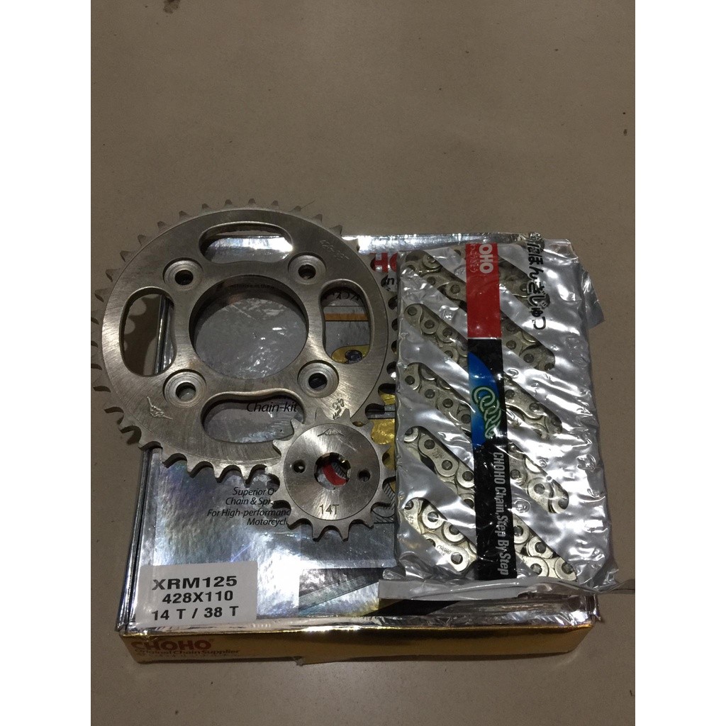MOTORCYCLE CHOHO CHAIN & SPROCKET XRM125 14T-38T 110L | Shopee Philippines