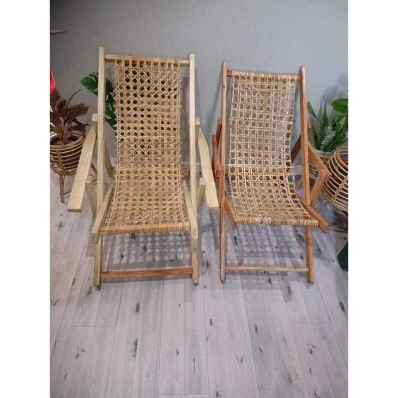 FOLDABLE RECLINING CHAIR Rattan/Nylon Or PLASTIC Solihiya/Pure RATTAN ...