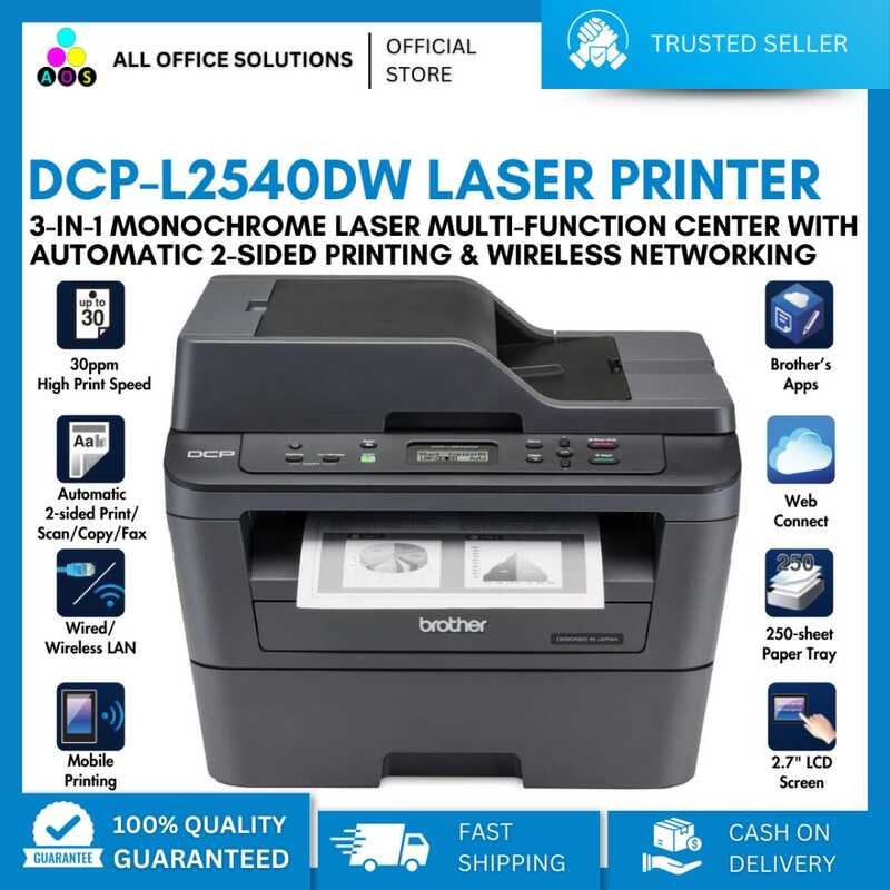 Brother DCP L2540dw Mono Multi Function Photocopy Xerox Laser Printer ...