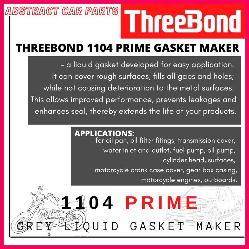 ThreeBond Grey Liquid Gasket Rubber-Based 80g (1104 Prime) | Shopee ...