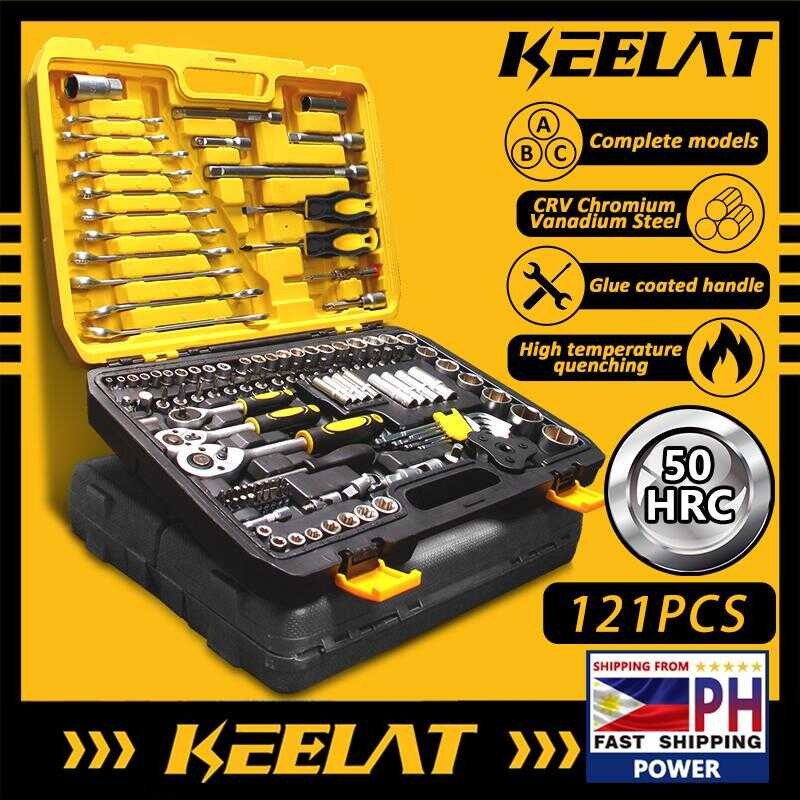 KEELAT 121Pcs Tools Set Box Ratchet Wrench Set (50Hrc) DIY Tools ...