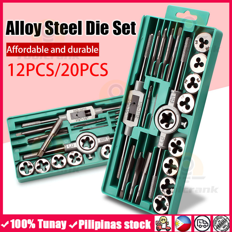 12/20PCS Adjustable Tap and Die Set Hand Tap Wrench Threader Metric ...