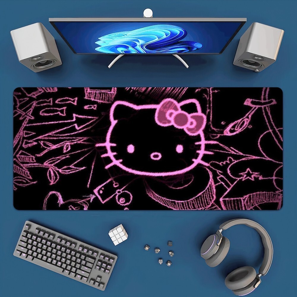 MINISO Kawaii K-Kitty H-Hello Cute Mousepad Office Large Mouse Mat ...