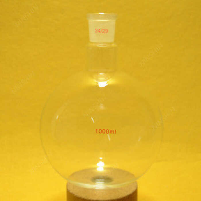 1000Ml,24/29,1-Leeg,Round Bottom Glass Flask,Single Neck,1L ,Lab ...