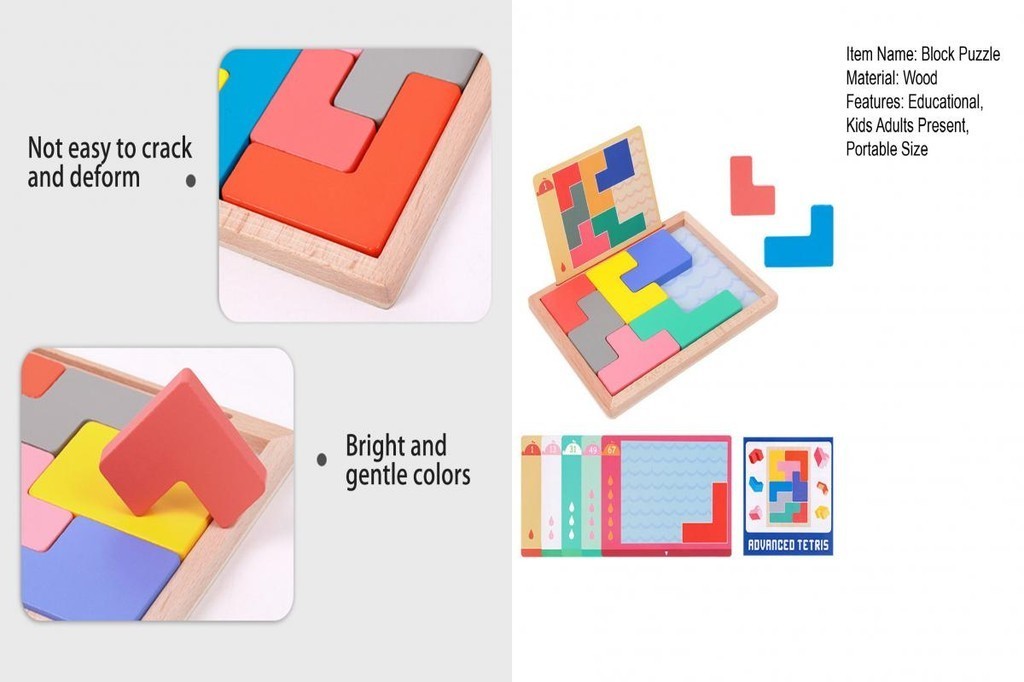 NTA Wooden Block Puzzle Kids Block Puzzle Game Wooden Building Block ...