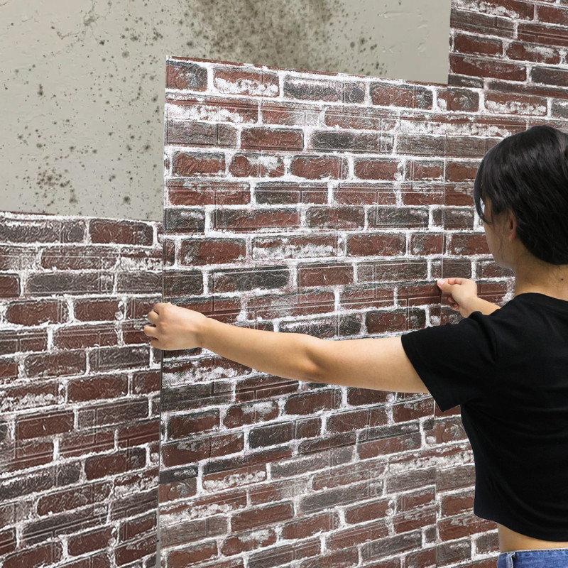 Big Size 70x77cm 3D Bricks Wallpaper - Self-Adhesive, Waterproof ...