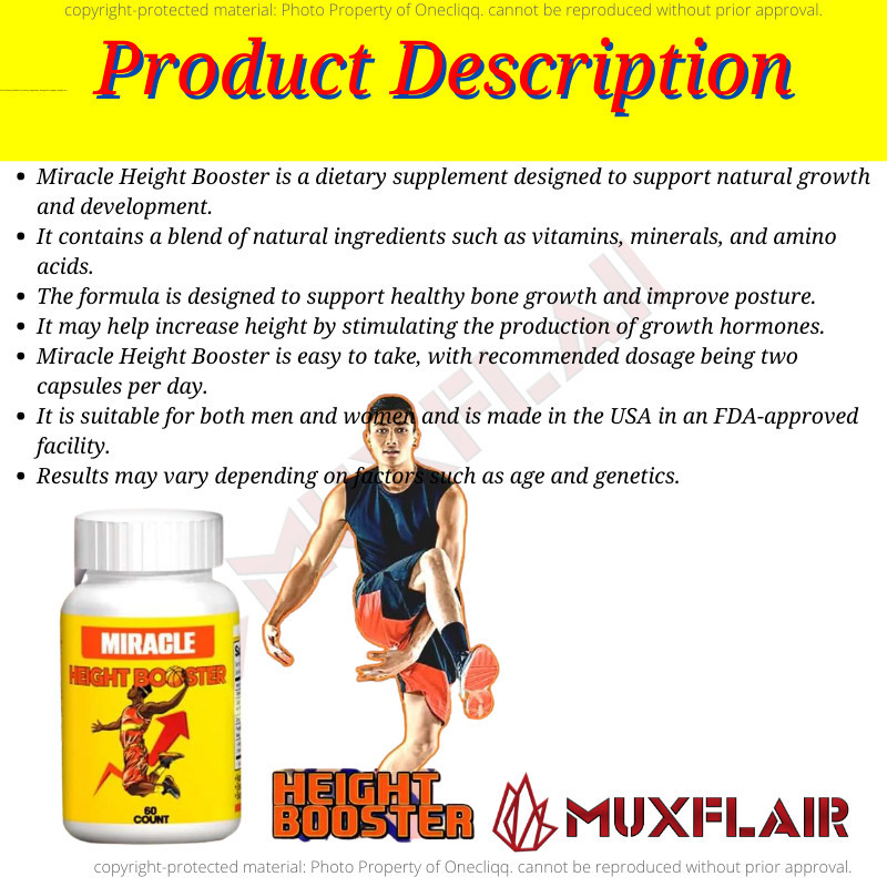 Miracle Height Booster Supplement Made in US 60 Softgels Tablets ...