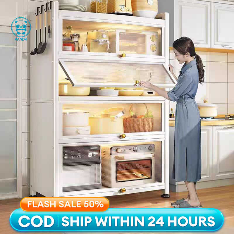 3/4/5 Tier Food Storage kitchen Rack Dish Cabinet Kitchen Organizer ...