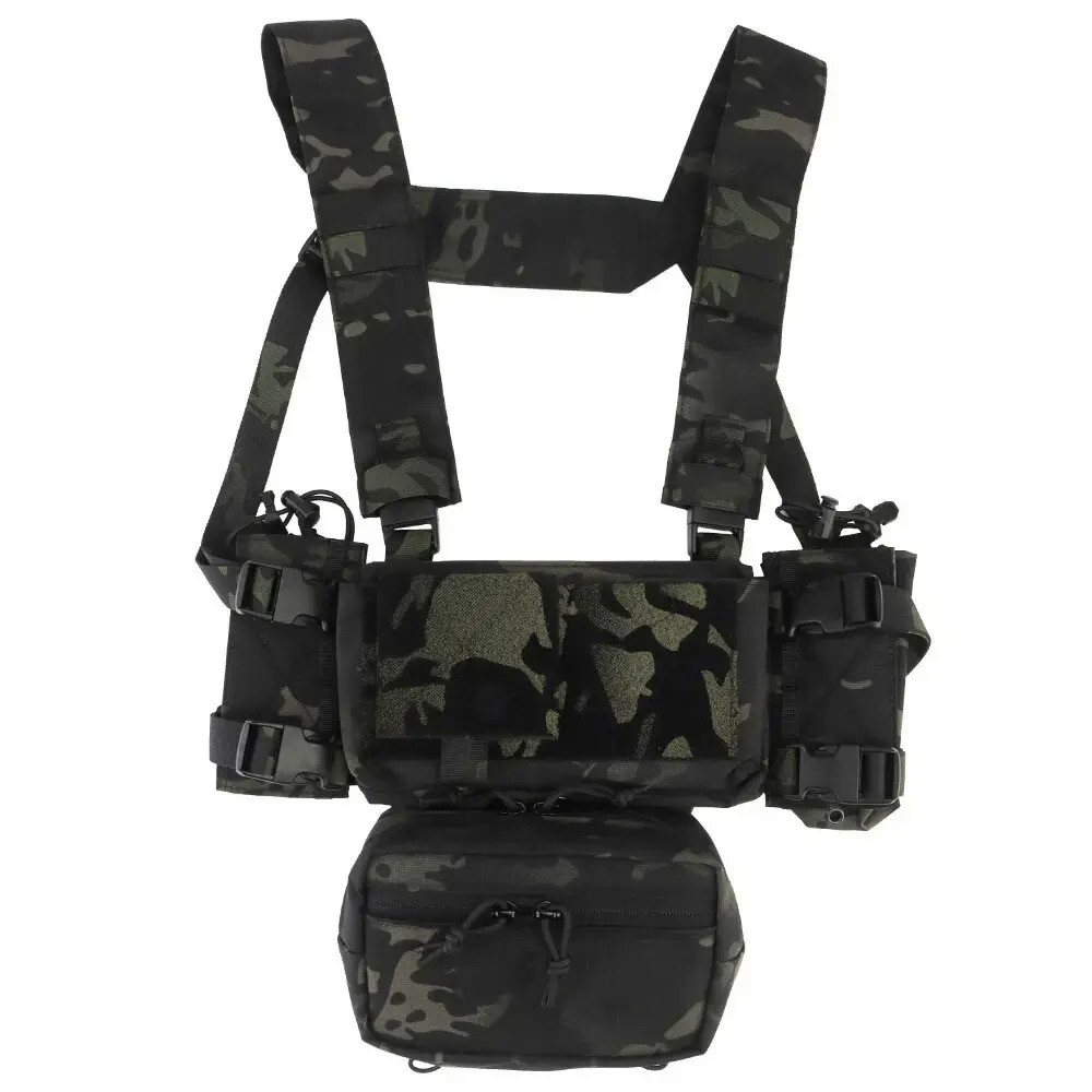 Micro Chest Rig with 5.56/7.62 Magazine Holder,Wing Pouches,Dangler ...