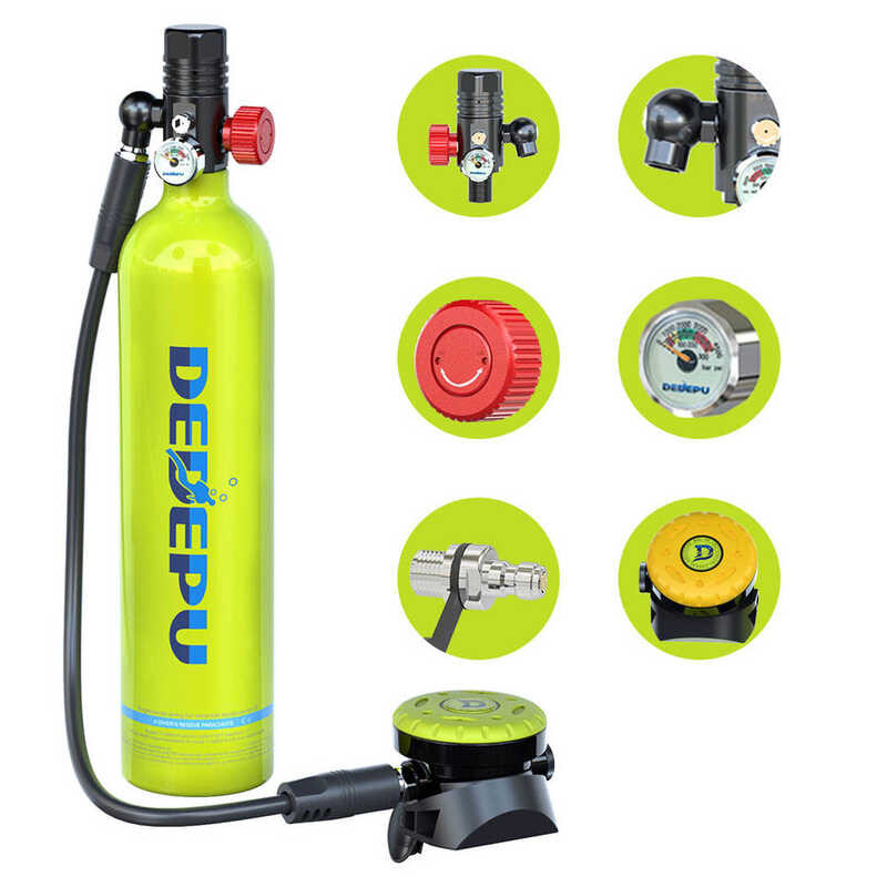 07 DEDEPU S5000 Oxygen Cylinder Respirator Scuba Diving Tank 1L ...