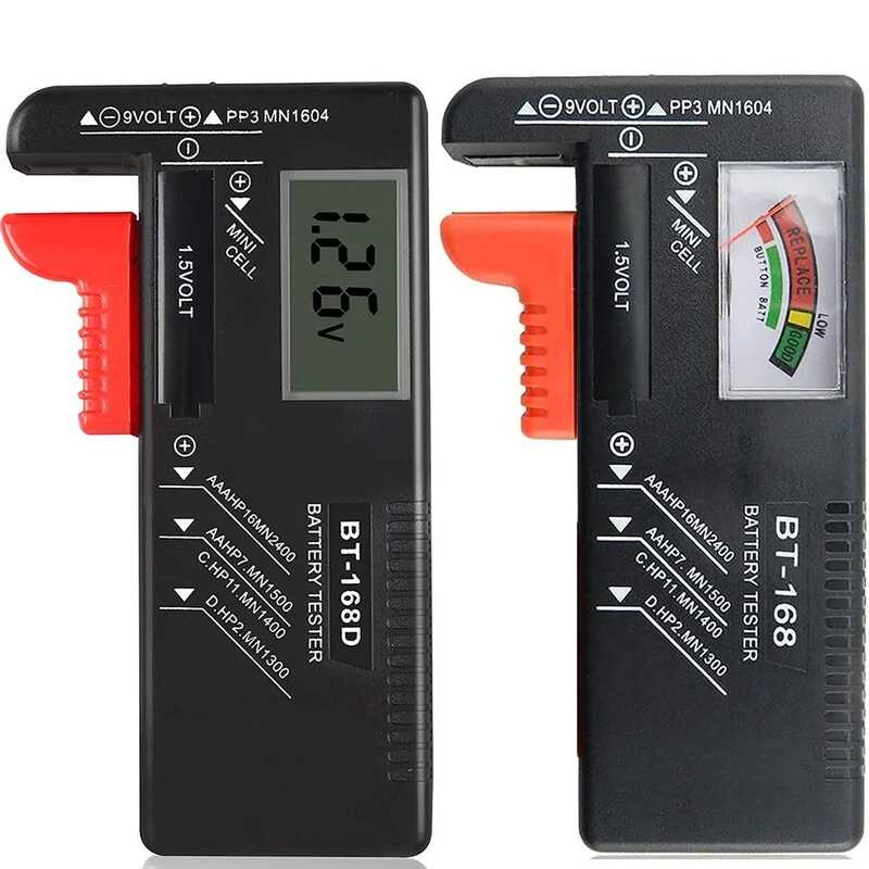 BT168 Digital Volt Checker for AA AAA 9V Button Multiple Size Battery ...
