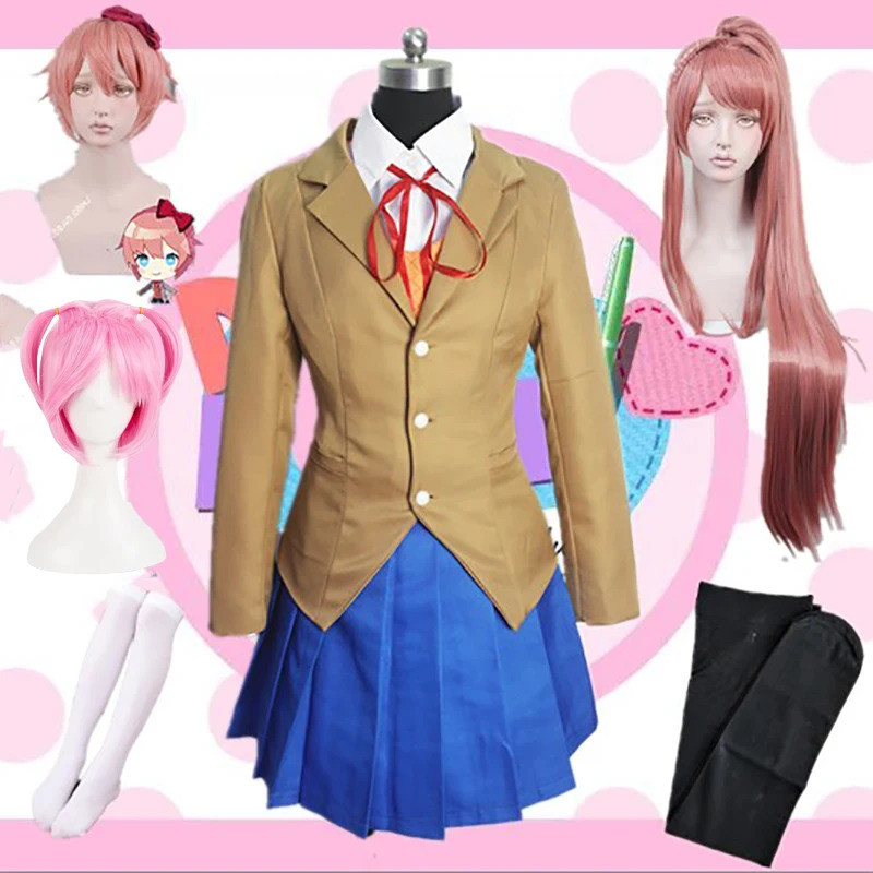 §≈ Doki Literature Club Monika Sayori Yuri Natsuki Cosplay School ...