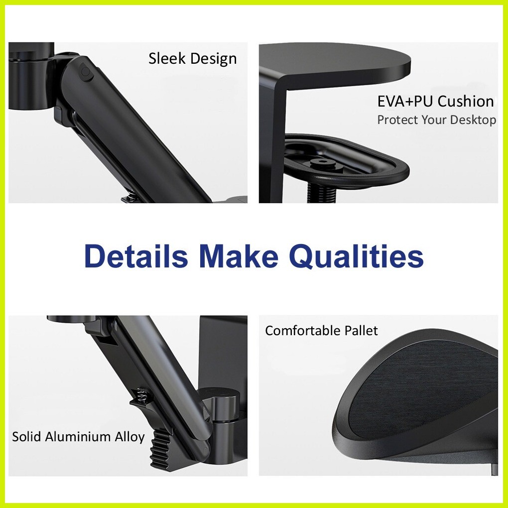 BilBil Adjustable Computer Arm Rest For Desk Arm Support Wrist ...