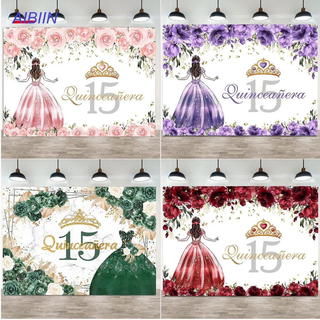 §≈ Quinceanera Photography Background Ral Crown 15 Year Old Happy ...