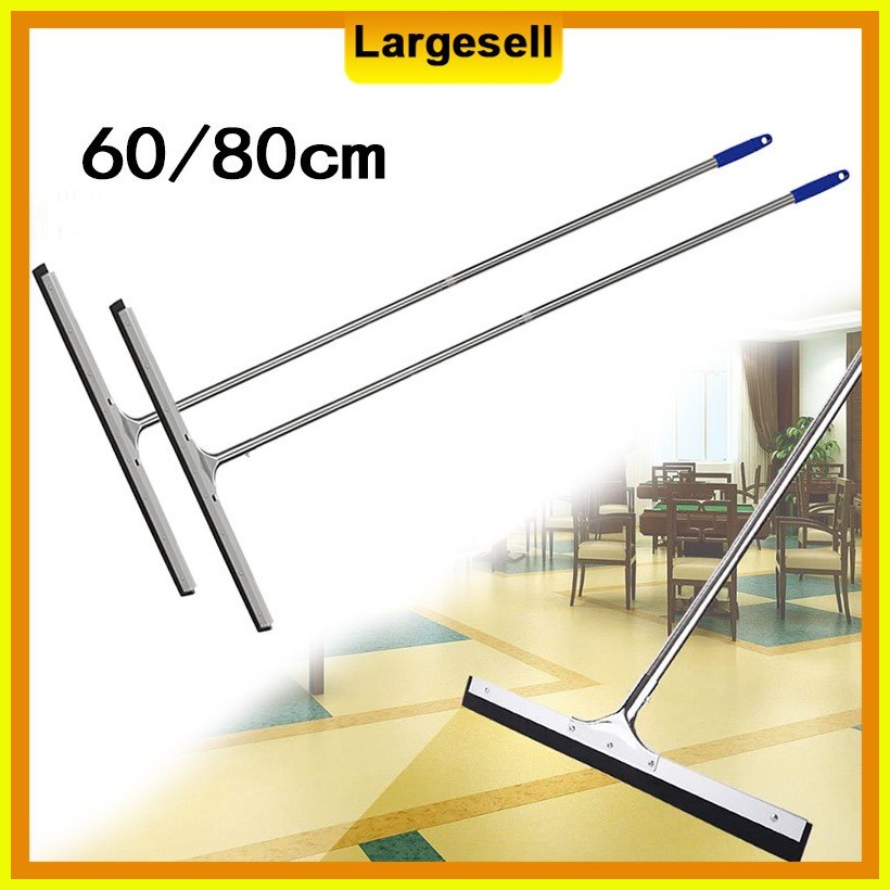 60cm/80cm Rubber Blade Floor Wiper Scraper 125cm Handle Heavy Duty ...