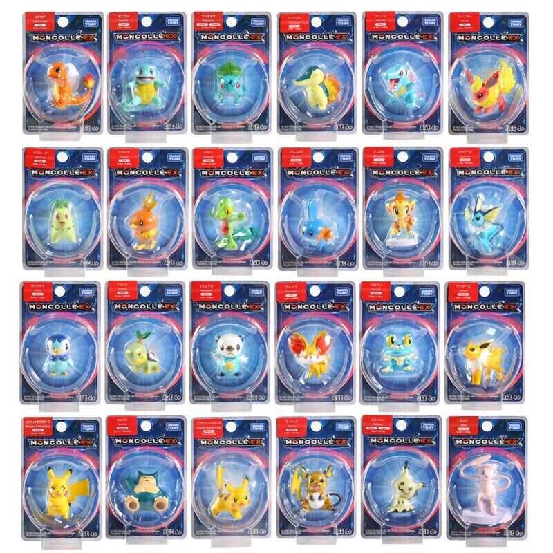 Tomy Takara Moncolle-Ex Figure Pikachu Charmander Squirtle Bulbasaur Cyndaquil Rita Mew Snorlax ...