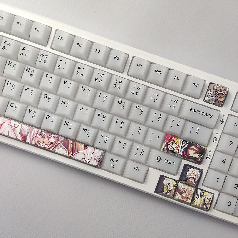 8/12pcs Luffy Keycaps Cherry Profile PBT Dye Sublimation One Piece Nika ...