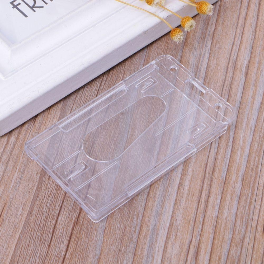 Transparent ID Card Cover Case Badge Bag Hard Plastic Card Cover Case ...