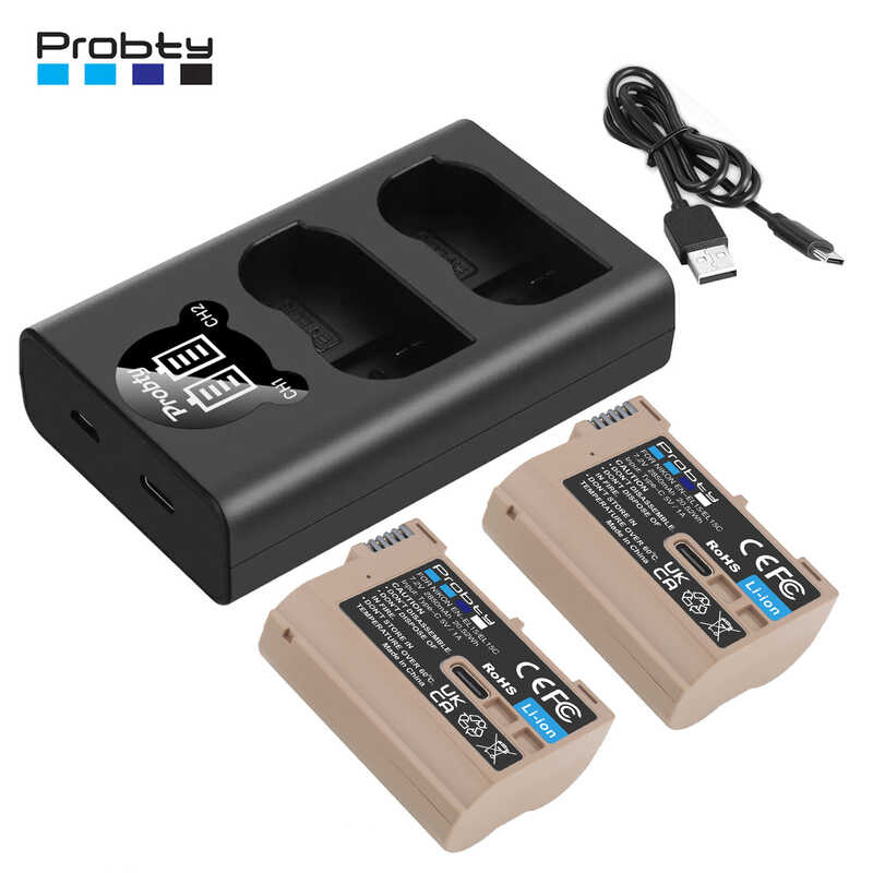 2850Mah 々 Probty En-El15c El15c EN El15 Battery +2 Channel Charger For Nikon Z5, Z6, Z6 Ii, Z7 ...