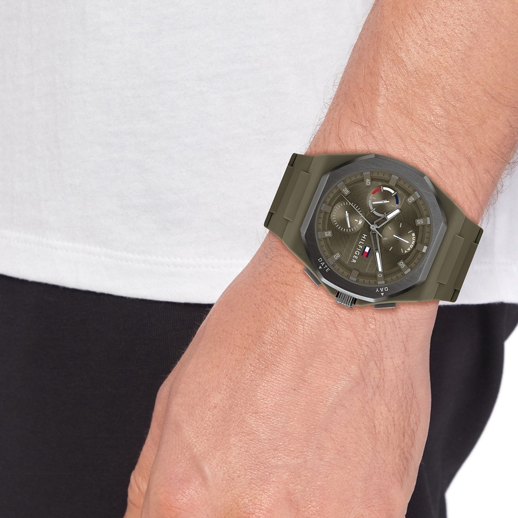 Tommy Hilfiger Neo Dark Green Rubber Strap Analog Watch TH-1792121 ...