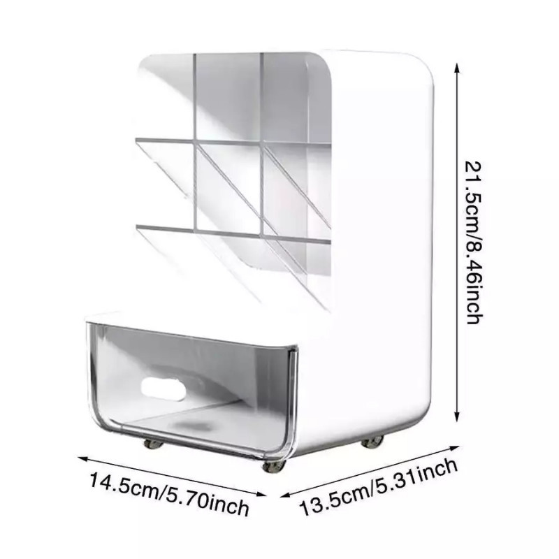 Large Capacity Desk Organizer Slanting Pencil Holder With Drawer for ...