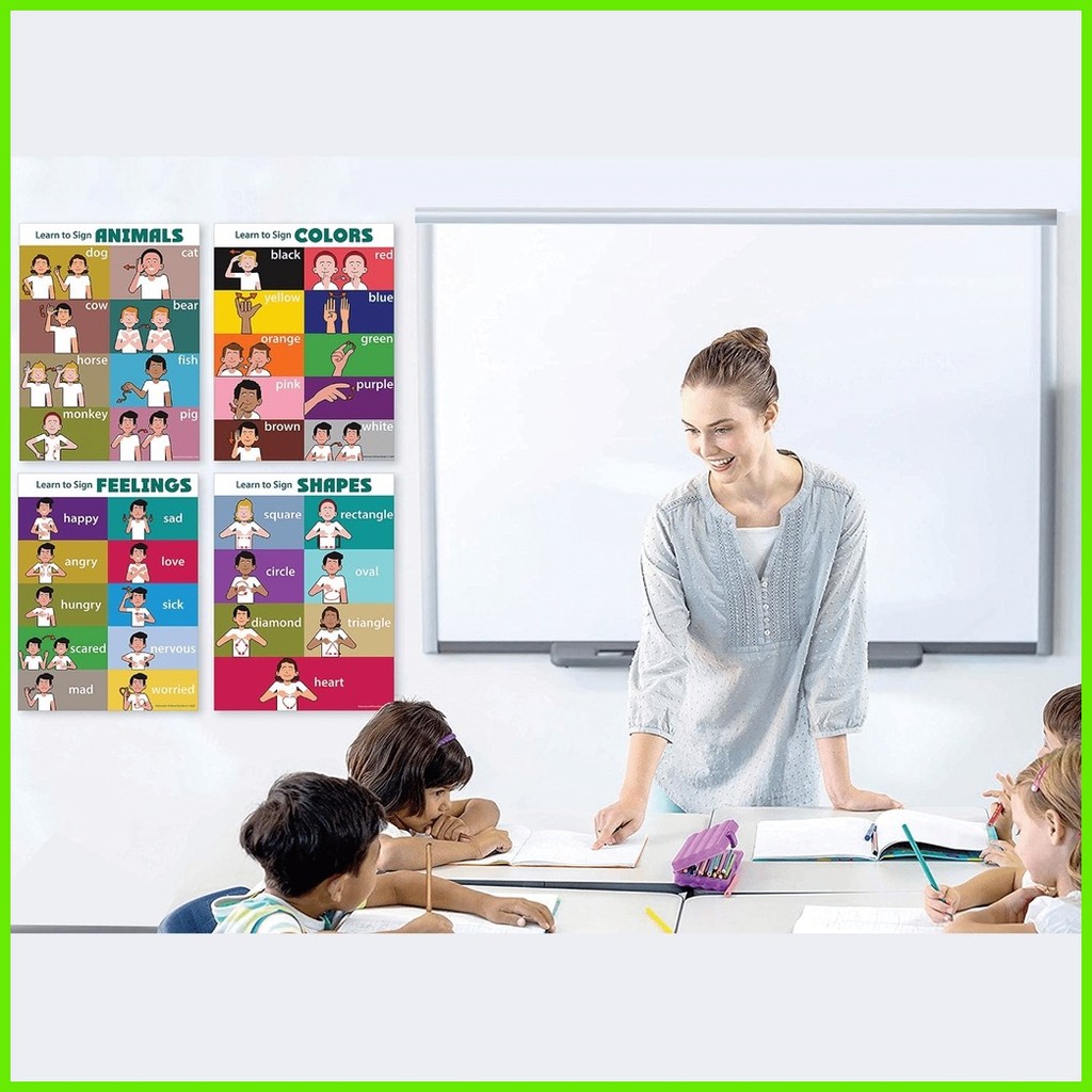 ASL AMERICAN SIGN LANGUAGE CHARTS POSTERS ALPHABET NUMBERS FEELINGS ...