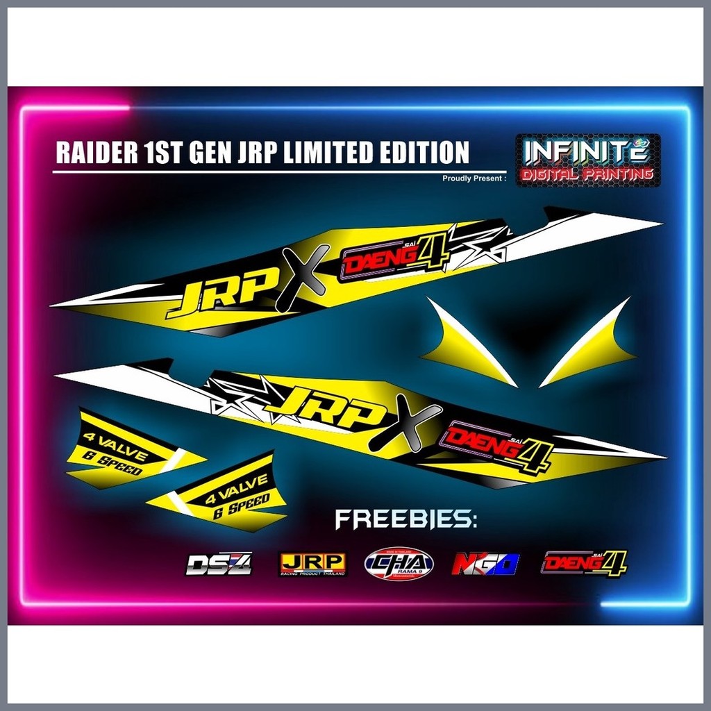 Suzuki Raider 150 1st Gen Decal (JRP X DAENG DESIGN) 6 colours v2 ...