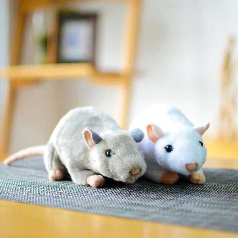 A Cute Grey White Mouse Simulation Stuffed Soft Plush Toy Lovely Kawaii ...