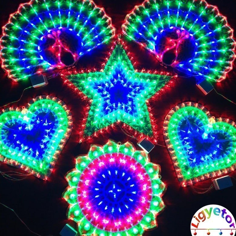 Ligyetor Parol Christmas LED Lights Seven Star Glittering Seasonal ...