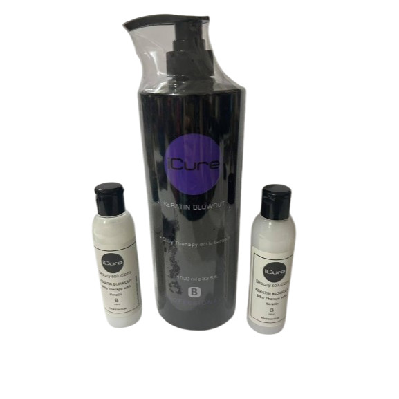 Icure Keratin Blowout 100ml Bottle Brazilian Blowout Hair Treatment ...