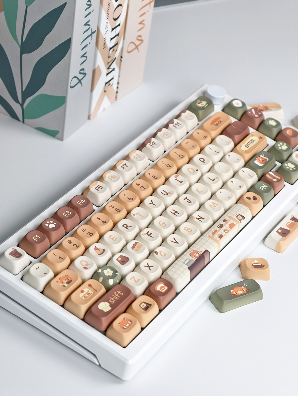 Red Panda Cafe Keycaps MOA Profile 120+ Keys PBT Dye Sublimation MAD 68 ...
