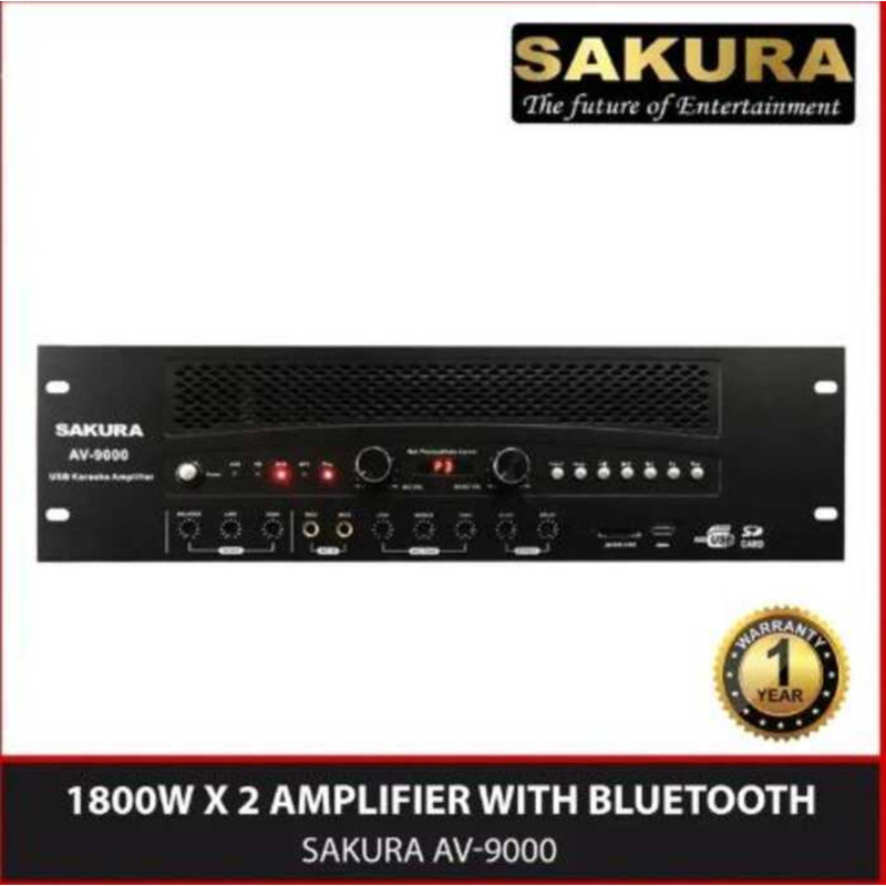 SAKURA Power Amplifier Av-9000 Professional Karaoke Mixing Amplifier ...
