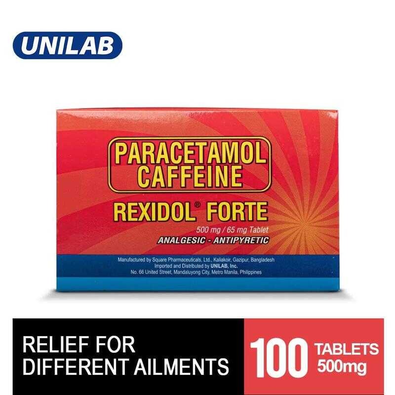 Rexidol Forte 100 Tablets Paracetamol + Caffeine (For The Relief Of ...