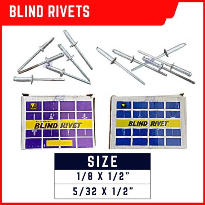 BLIND RIVETS PER BOX - APPROXIMATELY 800 PCS ( AVAILABLE 1/2", 1/8 X 3/ ...