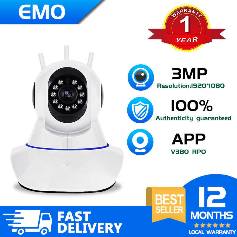 EMO Q3 indoor cctv camera cell phone wifi connect 360 rotation use V380 ...