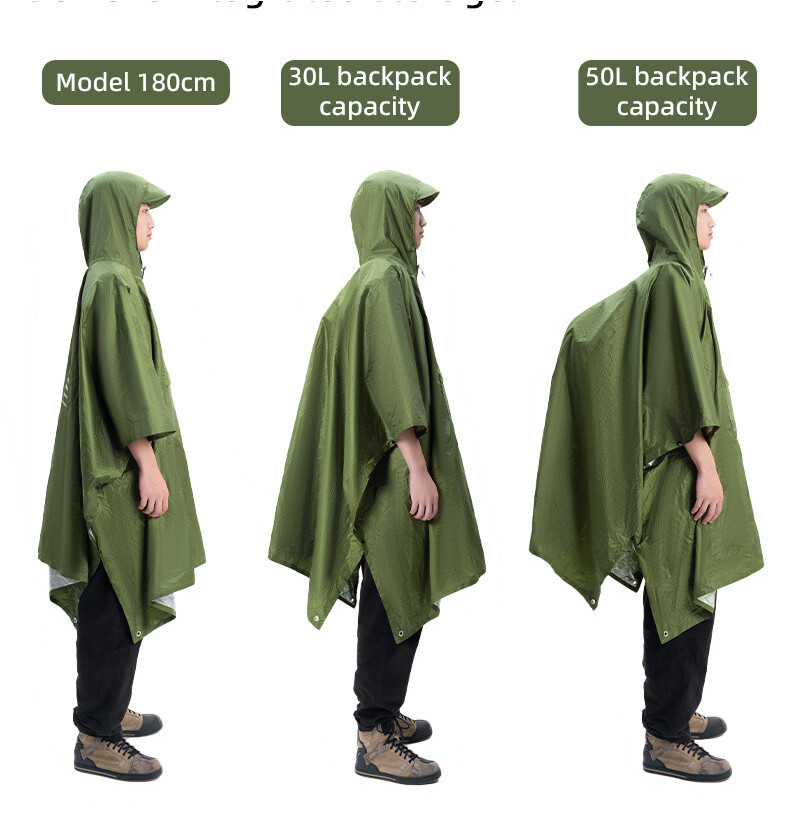 【PH Delivery】Qunature 3 in 1 Multifunctional Rain Poncho Lightweight ...