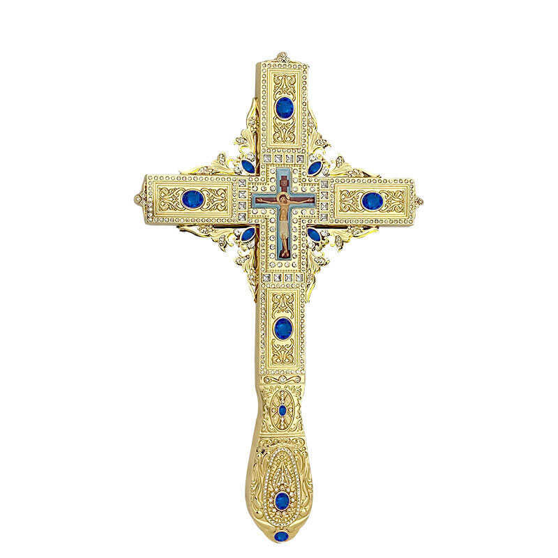 Orthodox Jesus Christian Alloy Handheld Prayer Cross Church Supplies ...