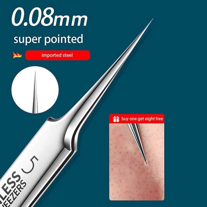 Stainless Steel tweezer Facial And Makeup Tools black heads remover ...