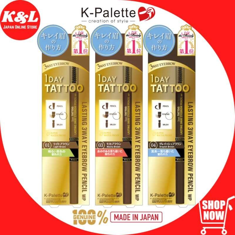 K-Palette 1 Day Tattoo Lasting 3 Way Eyebrow Pencil (Ginawa sa Japan) | Shopee Philippines