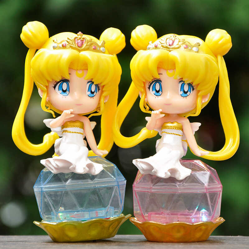 113 11Cm Sailor Moon Anime Figures Kawaii Tsukino Usagi Chibiusa With ...