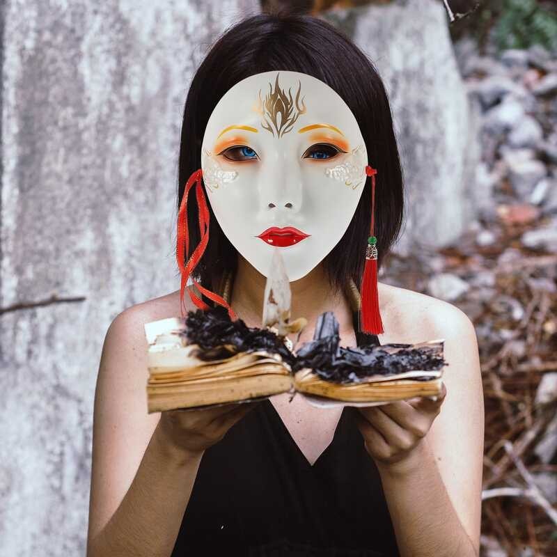 Masquerade Full Face Japanese Kabuki Venetian Mardi Gras Halloween ...