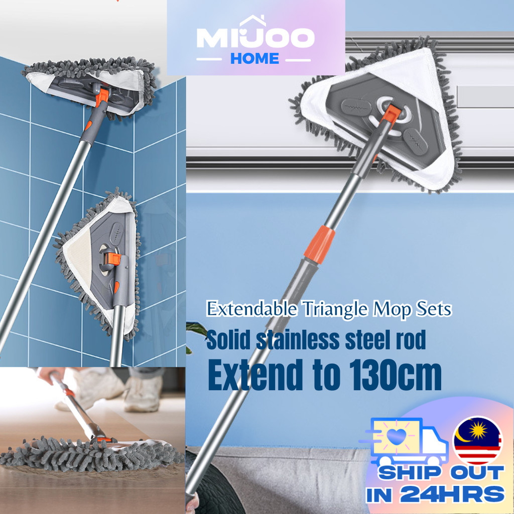 MIJOO Magic Extendable Triangle Window Wall Lazy Mop Car Wiper Dust ...