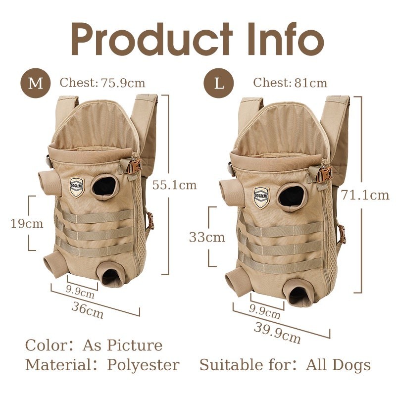 HamshMoc Front Dog Backpack Adjustable Pet Carrier Legs out Easy Fit ...