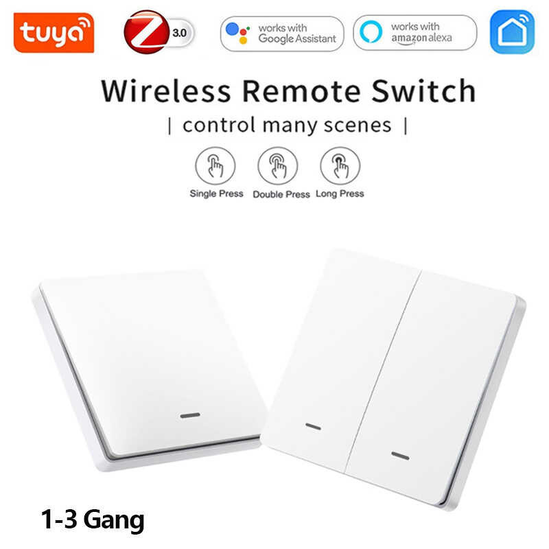 Tuya Zigbee Wireless Smart Wall Automation Push Button Battery Powered ...
