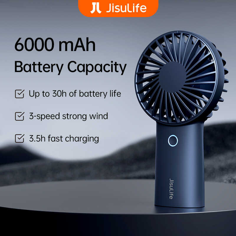 JISULIFE Mini Fan Rechargeable Electric Fans USB Strong Wind And Silent ...
