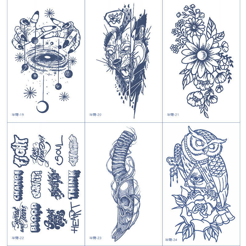 Stiker Ng Juice Tattoo, Waterproof Matitagal, Kalahating At Binti ...