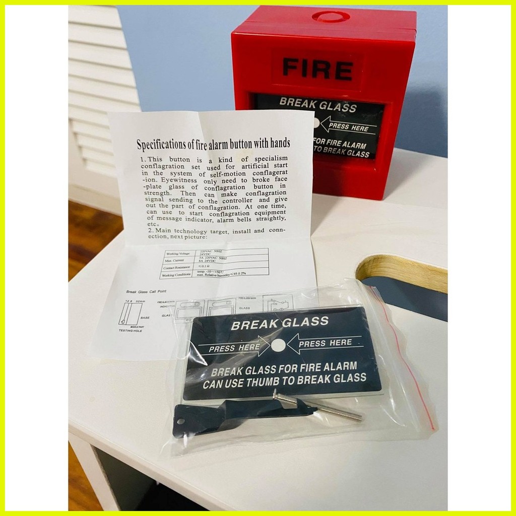 Fire Alarm Switch Break Glass Manual Call Point 220VAC | Shopee Philippines