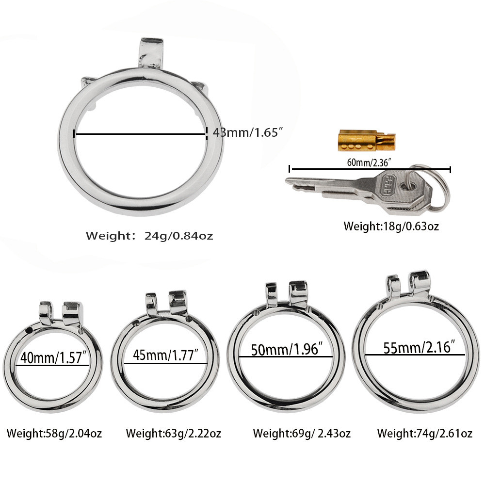 BDSM Double Rings Cage Lock Prevent Erection Cheat Male Chastity Cages ...