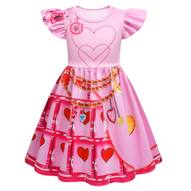 Descendants 4 Halloween Chloe Fancy Pink Dress Princess Cosplay Costume ...